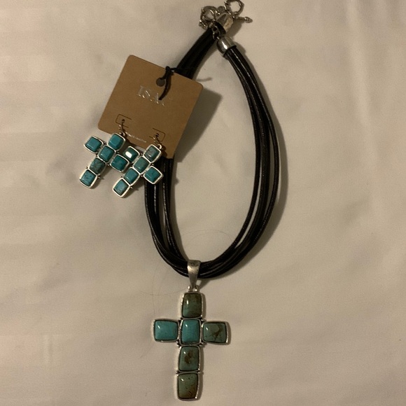Isac | Jewelry | New Man Made Turquoise Necklace And Earrings Set With ...